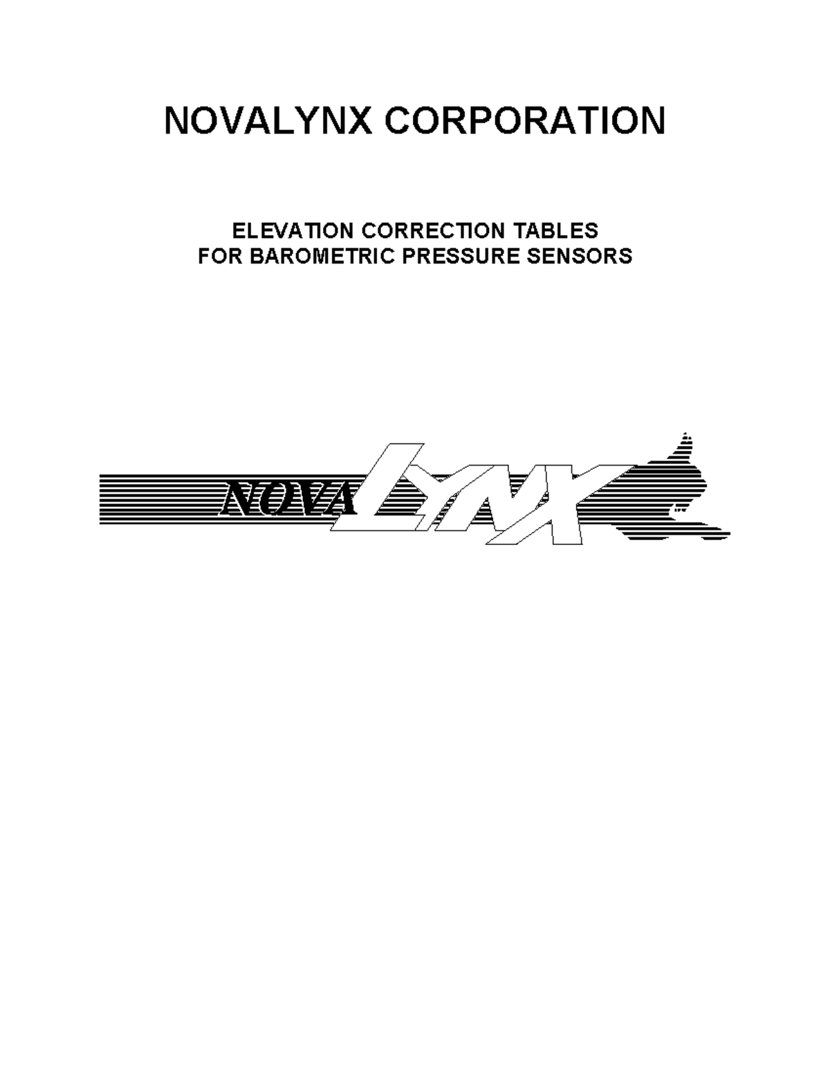 Elevation Correction Tables for Barometric Pressure Sensors - Studocu