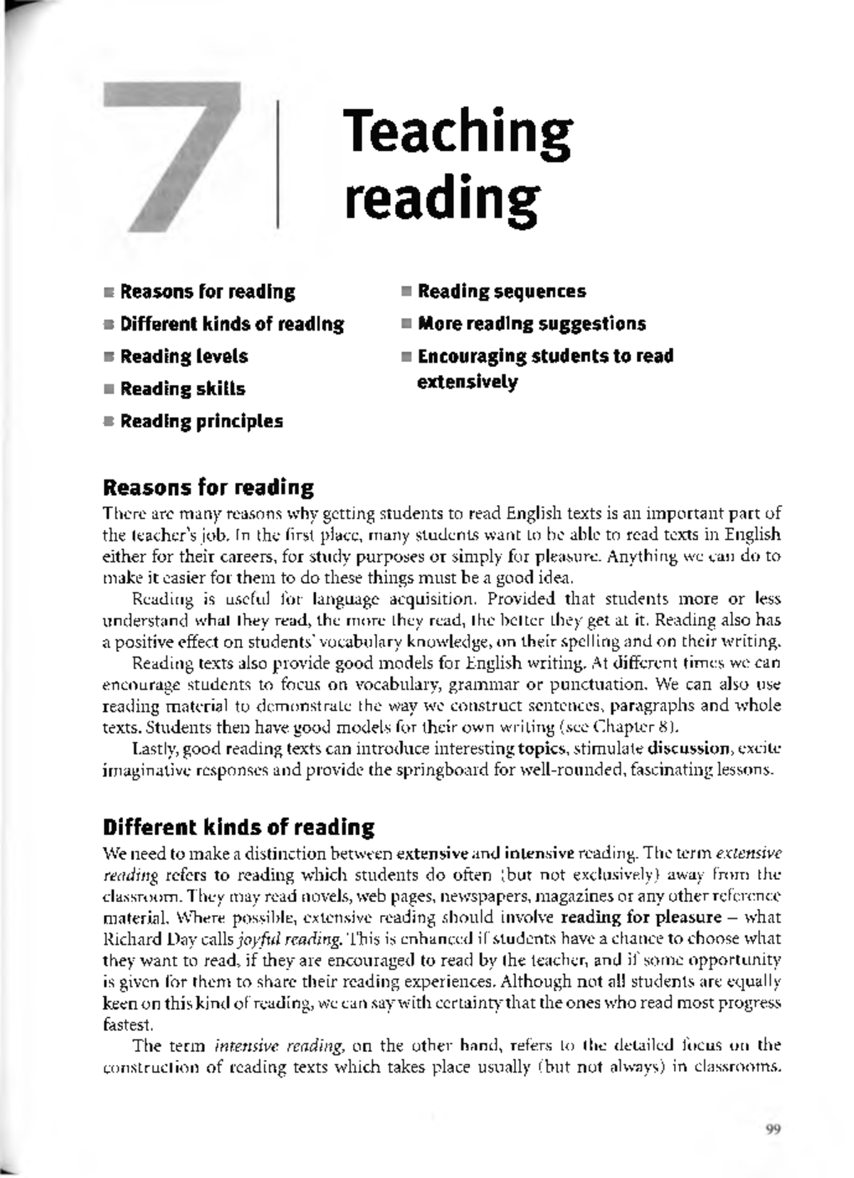 Chapter 7 - Teaching Reading: Approaches and Strategies (Harmer, 2007 ...