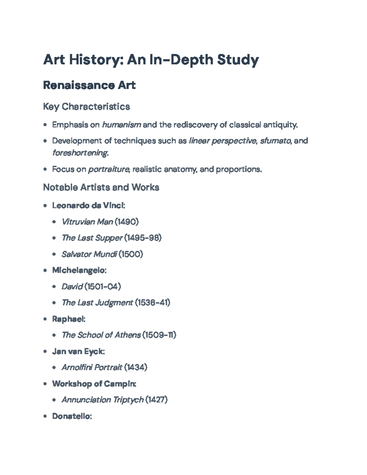 Art History Overview: Key Periods, Artists & Techniques - Art History ...