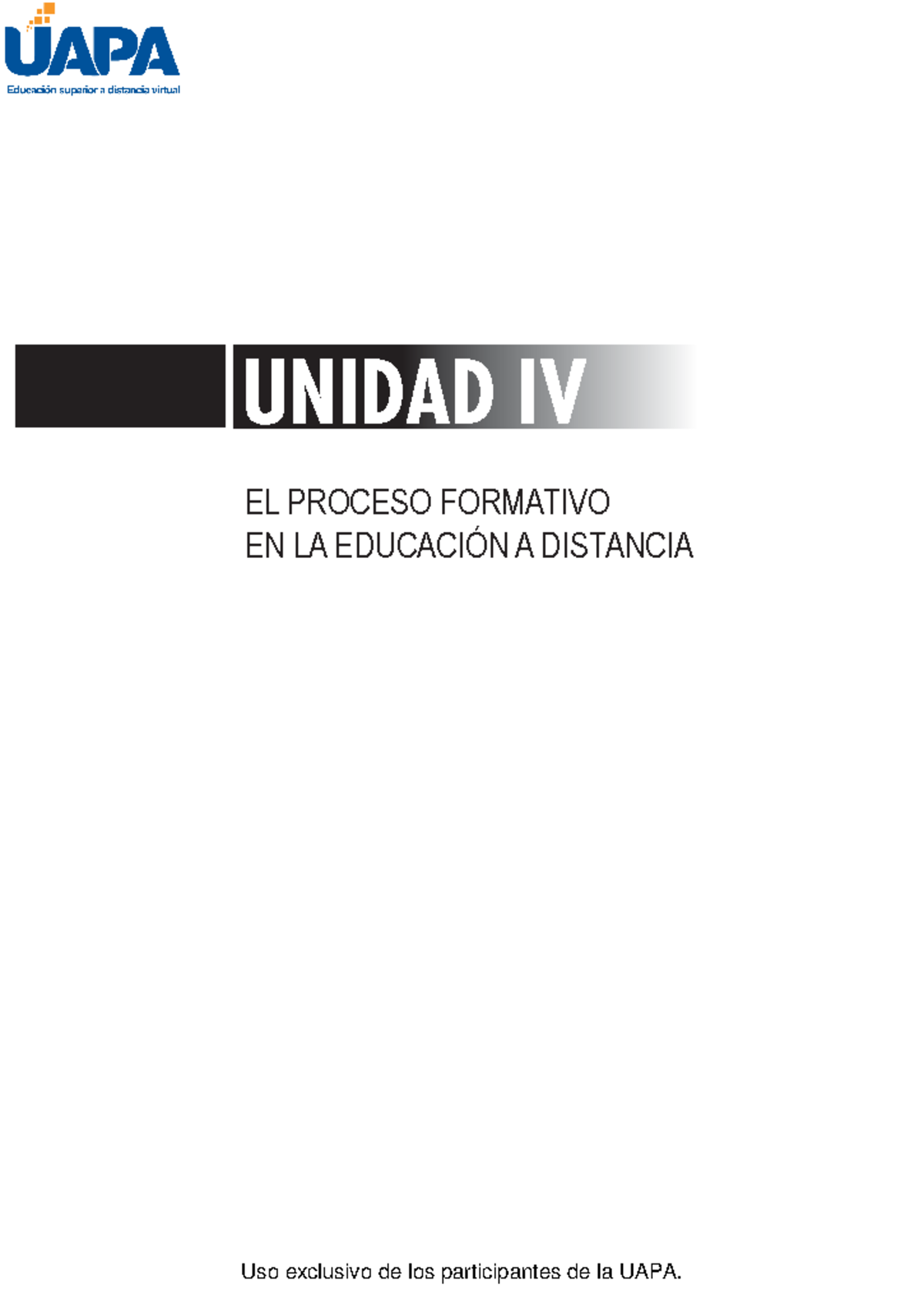 Fundamentos de Educación a Distancia - Unidad IV: Proceso Formativo - Studocu