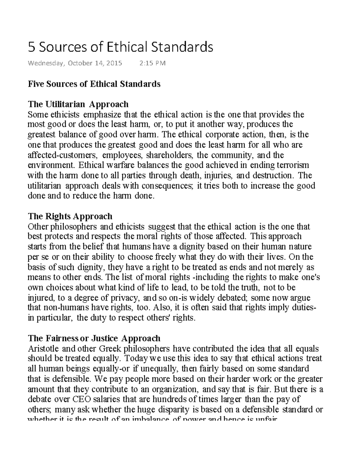 5 Sources of Ethical Standards: Understanding Key Ethical Approaches ...