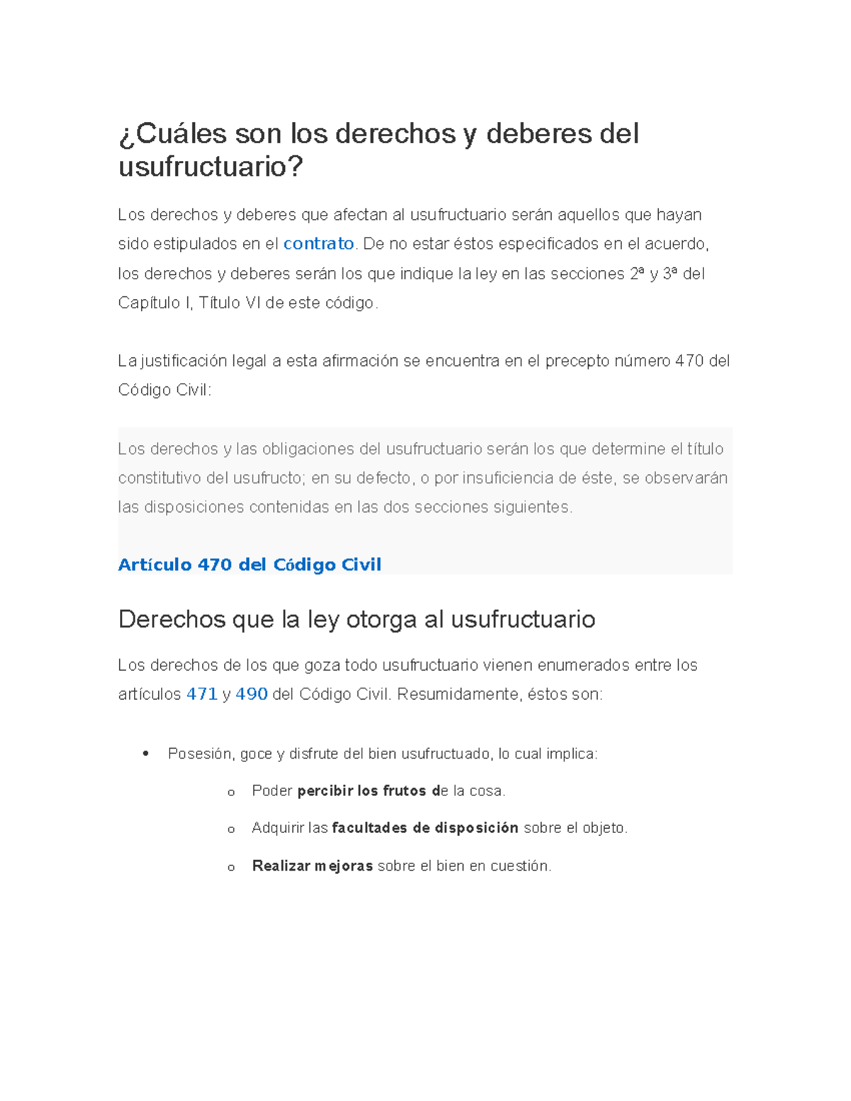 Derechos y Deberes del Usufructuario - Documento 10 Práctica - Studocu