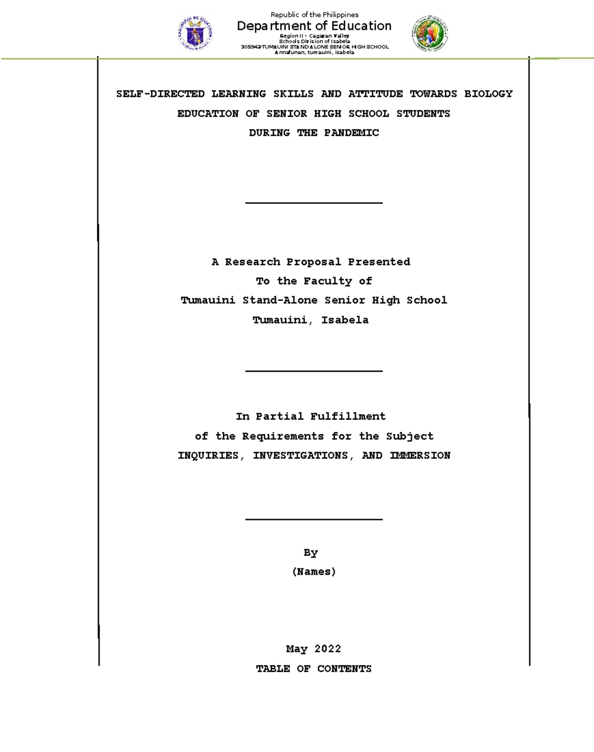 III Final Output Sample - Department of Education Region II – Cagayan ...