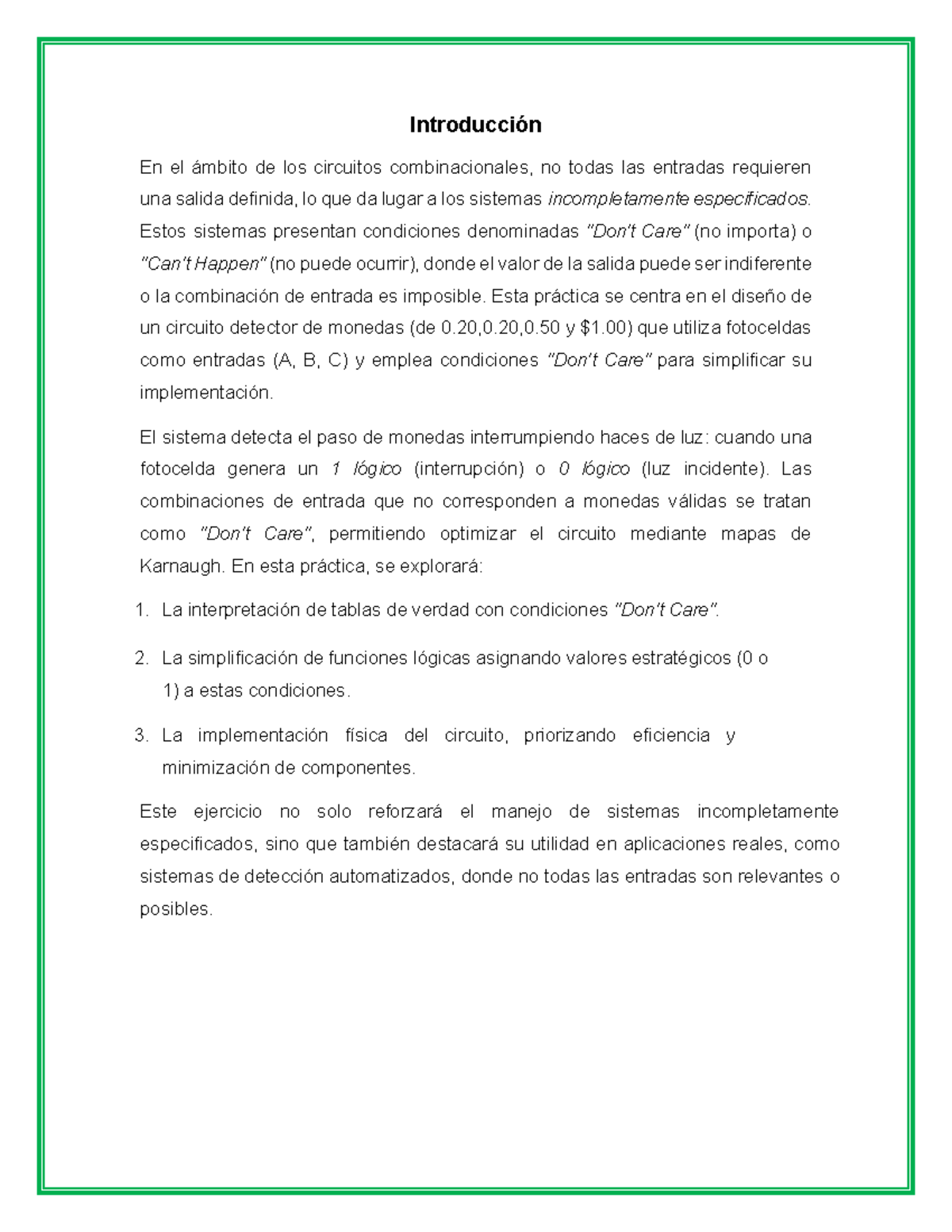 Práctica 3: Diseño de Circuito Detector de Monedas en Sistemas ...