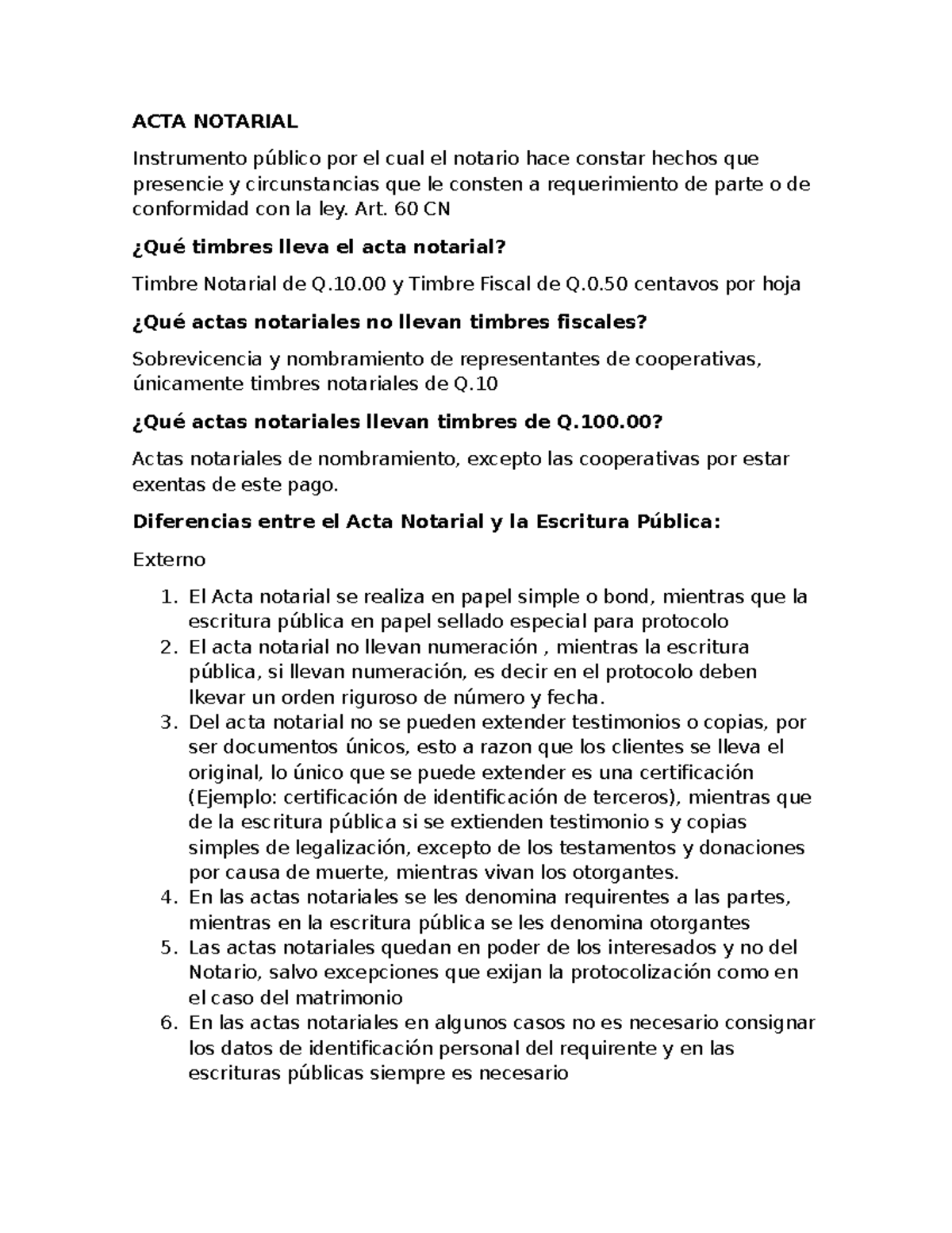 ACTA NOTARIAL: Diferencias y Clasificación de Documentos Notariales ...
