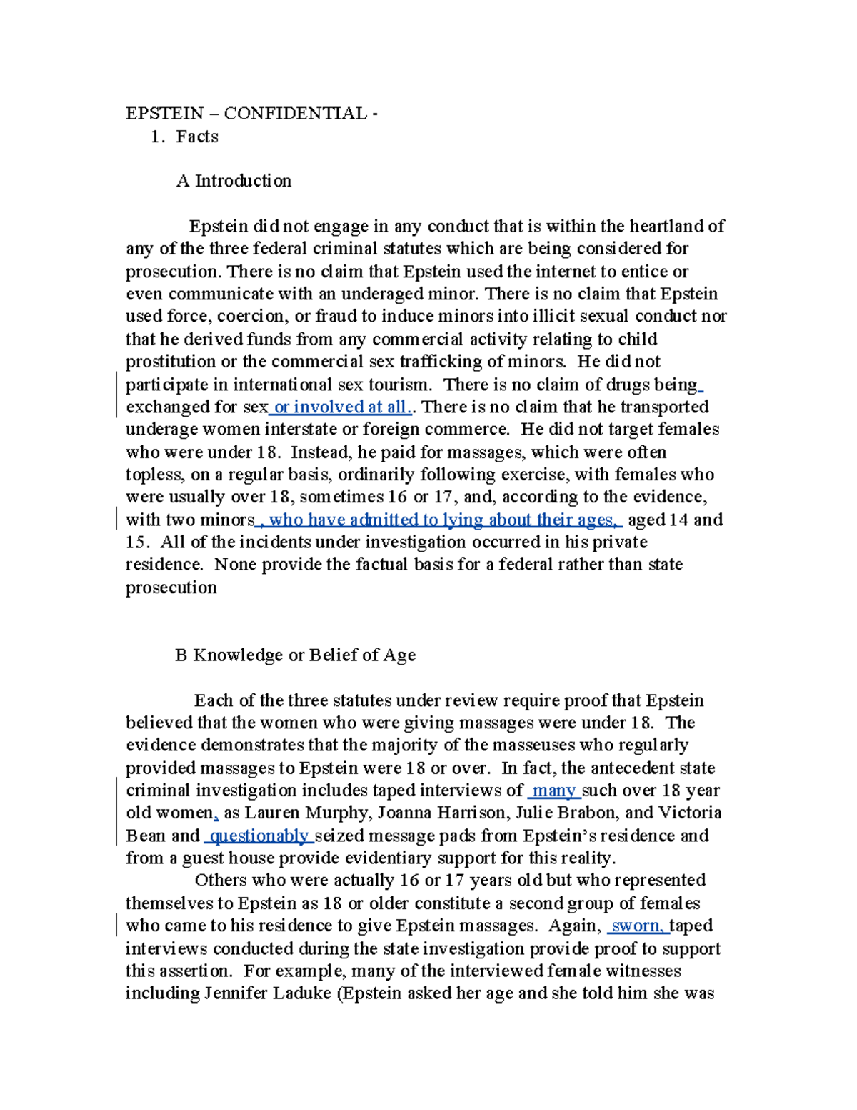 EPSTEIN CASE STUDY: Legal Analysis of Conduct and Charges - Studocu