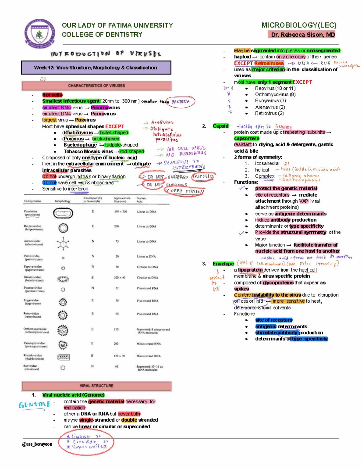 Microbiology (LEC) Finals: Virus Structure & Classification Overview ...