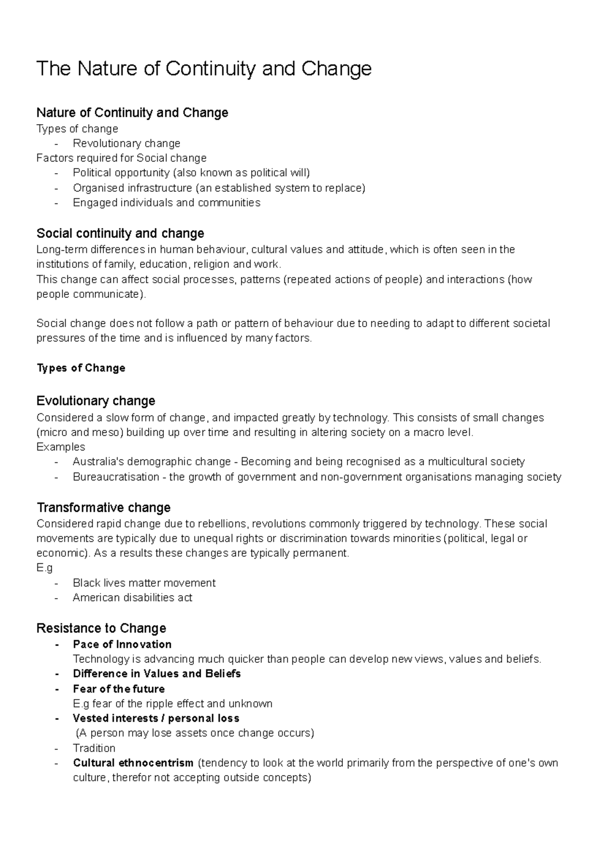SAC Notes - The Nature of Continuity and Change in Rwanda - Studocu