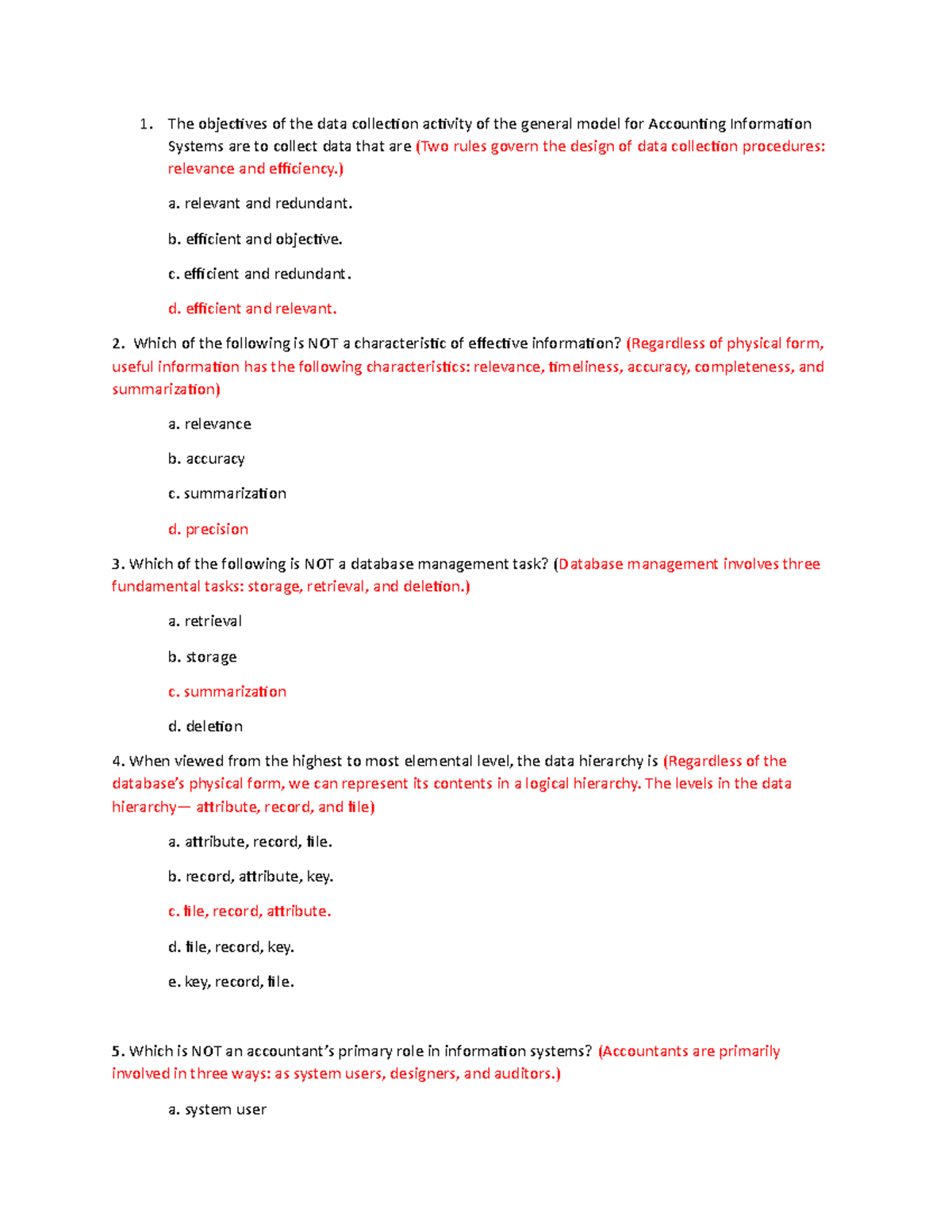 QUIZ on Chapters 1-3: Key Concepts in Accounting Systems - Studocu