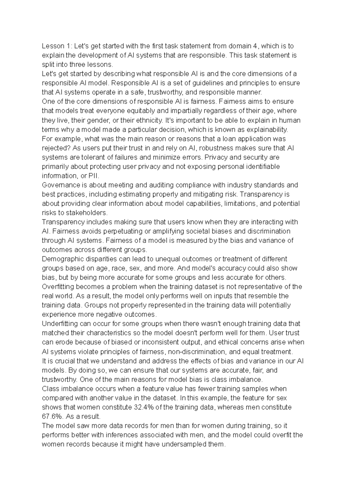 Task Statement 4: Understanding Responsible AI Development and ...