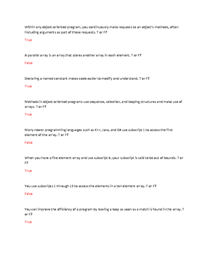 [Solved] What relates parallel arrays - Introduction to Programming ...