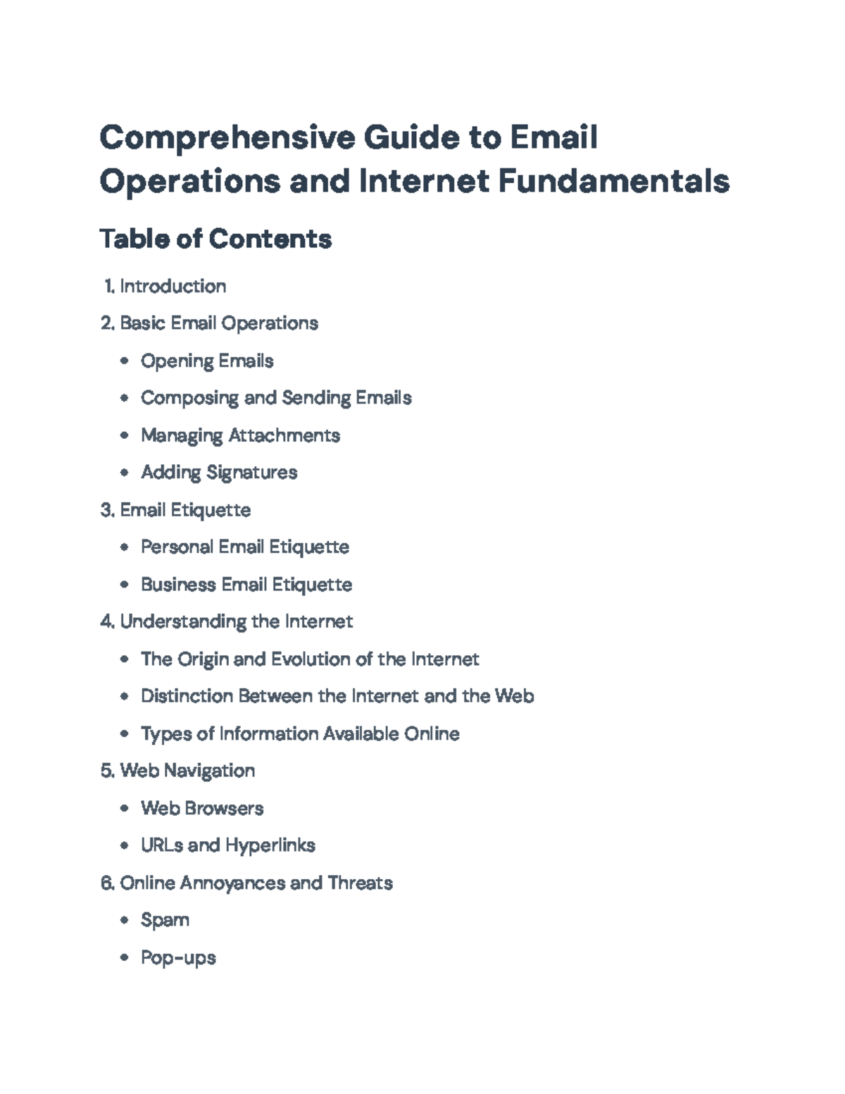 Comprehensive Guide to Email Operations & Internet Fundamentals ...