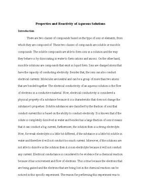 Density lab report - Chemistry Lab Report Experiment 1: Density ...