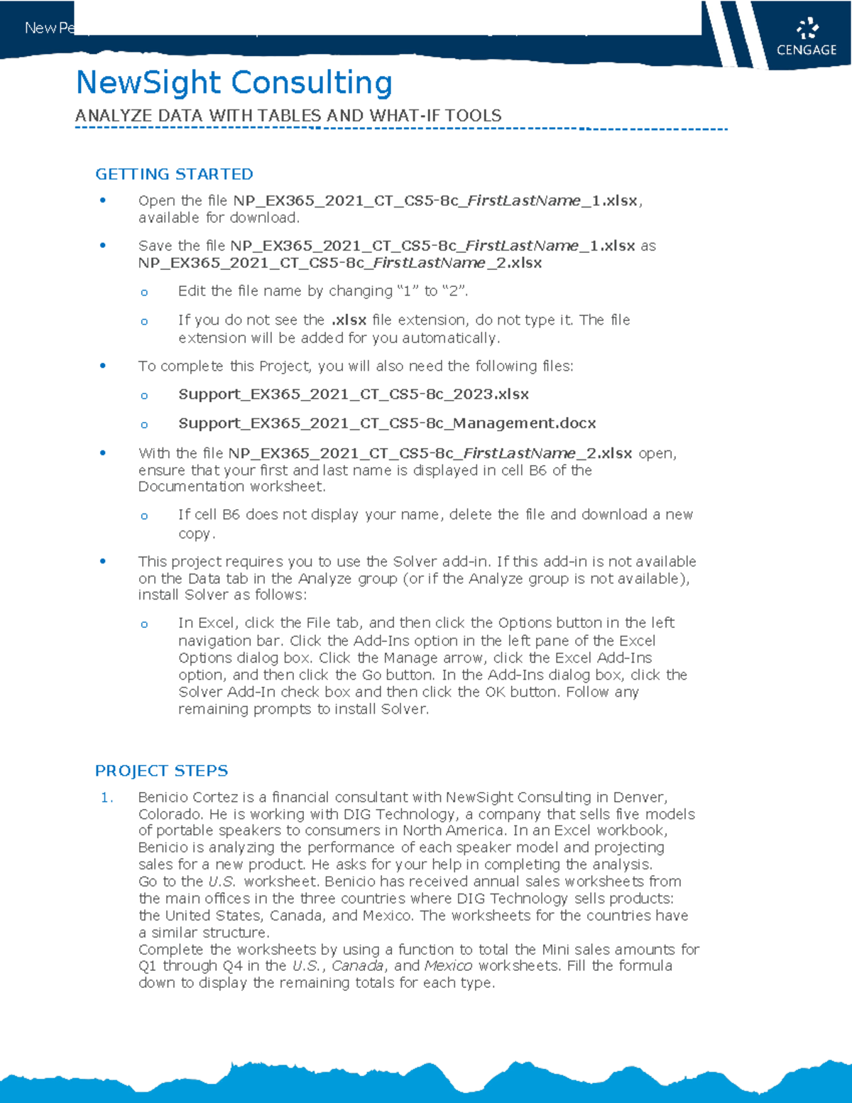 Instructions for NP EX365 2021 Project CT CS5-8c: Analyzing Data Techniques - Studocu