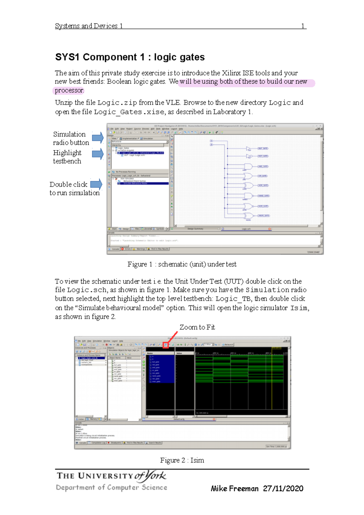 SYS1 Component 1: Logic Gates Exercise Sheet and Simulation Guide - Studocu