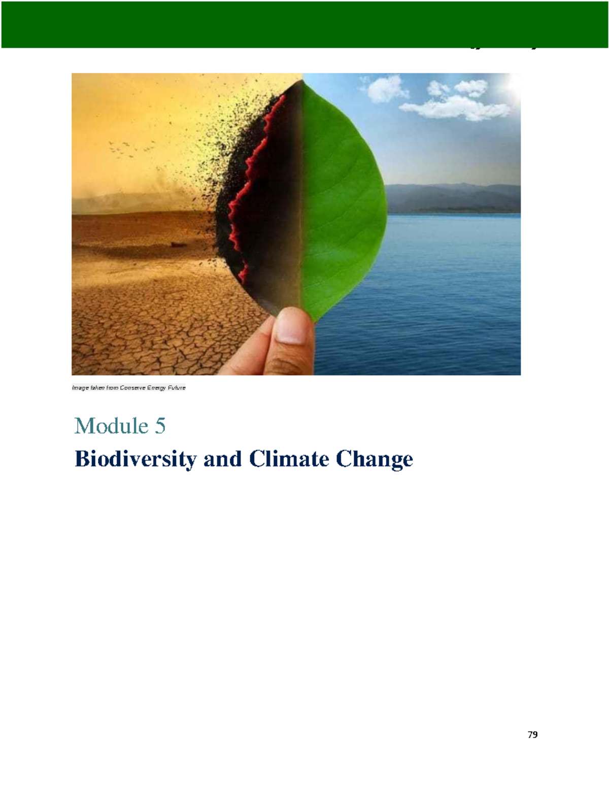 STS module. module 5 - Biodiversity and Climate Change - Image taken ...