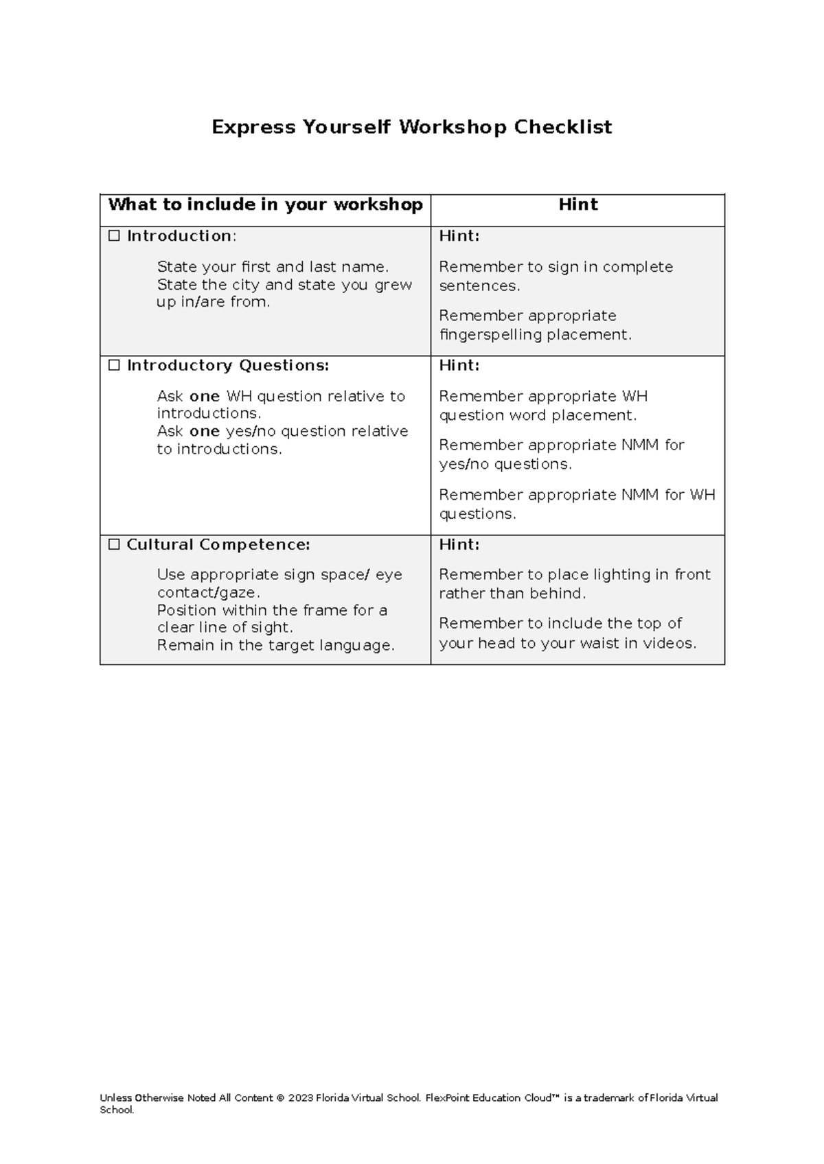 Workshop Checklist: Writing Systems Preparation Guide - Studocu