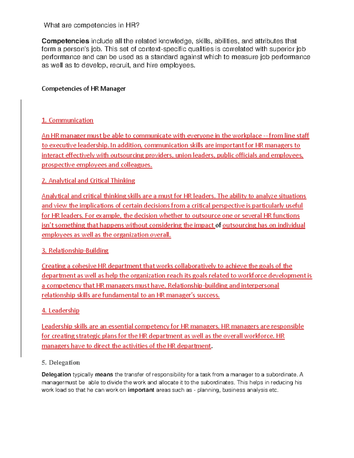 HRM TH 2: Key Competencies and Policies in Human Resources - Studocu