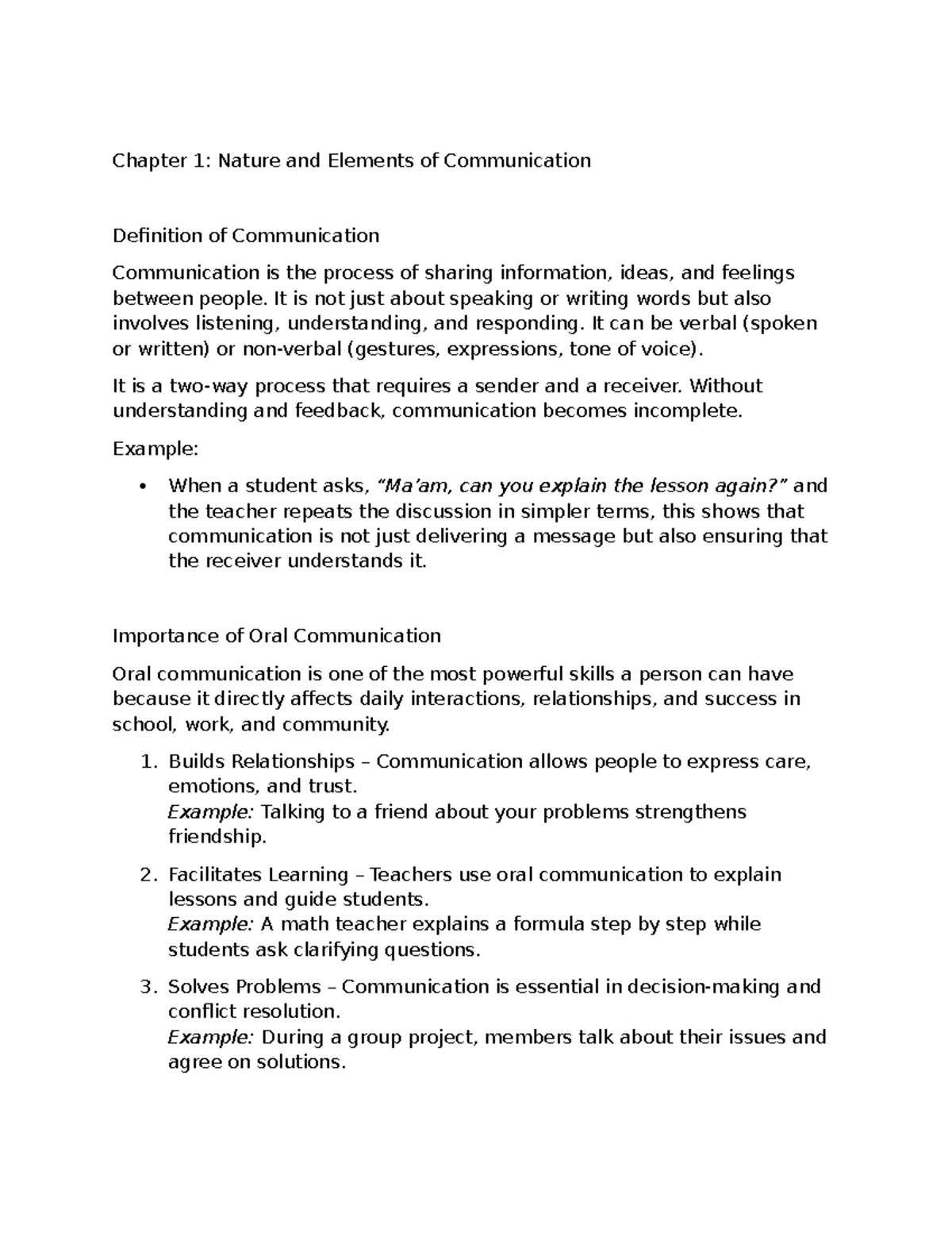 Oral Communication (Oral Com) - Lecture Notes on Key Concepts - Studocu