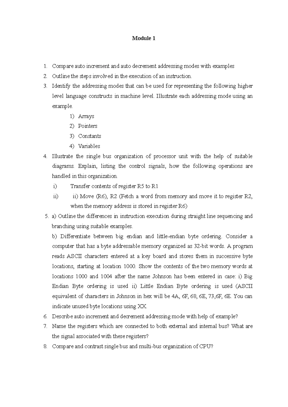 COA-Mod-2 - Notes on Processor Logic Design and Micro-Operations - Studocu