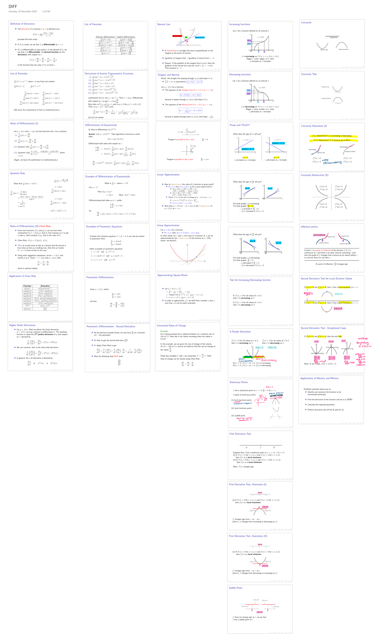 MA1301 Diff cheatsheet - DIFF Saturday November 2024 1:52 PM Definition ...