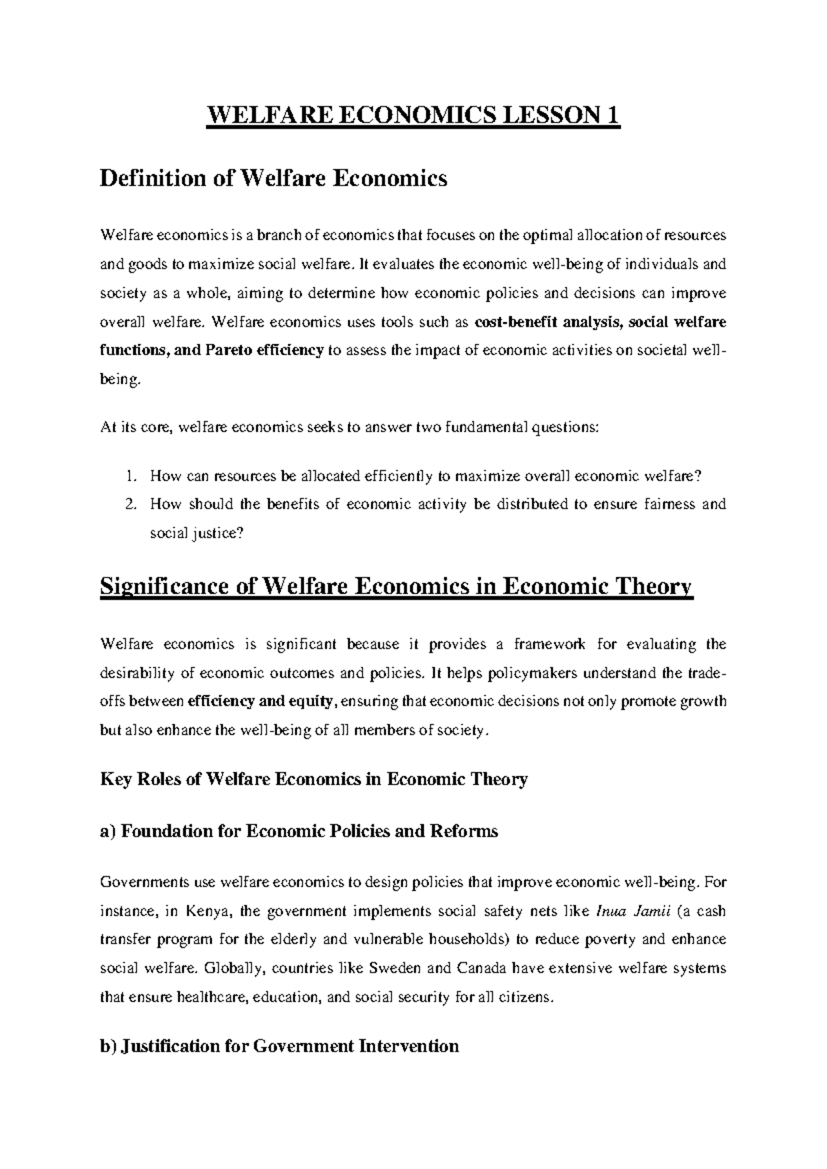 Welfare Economics - Lesson 1: Understanding Resource Allocation and ...