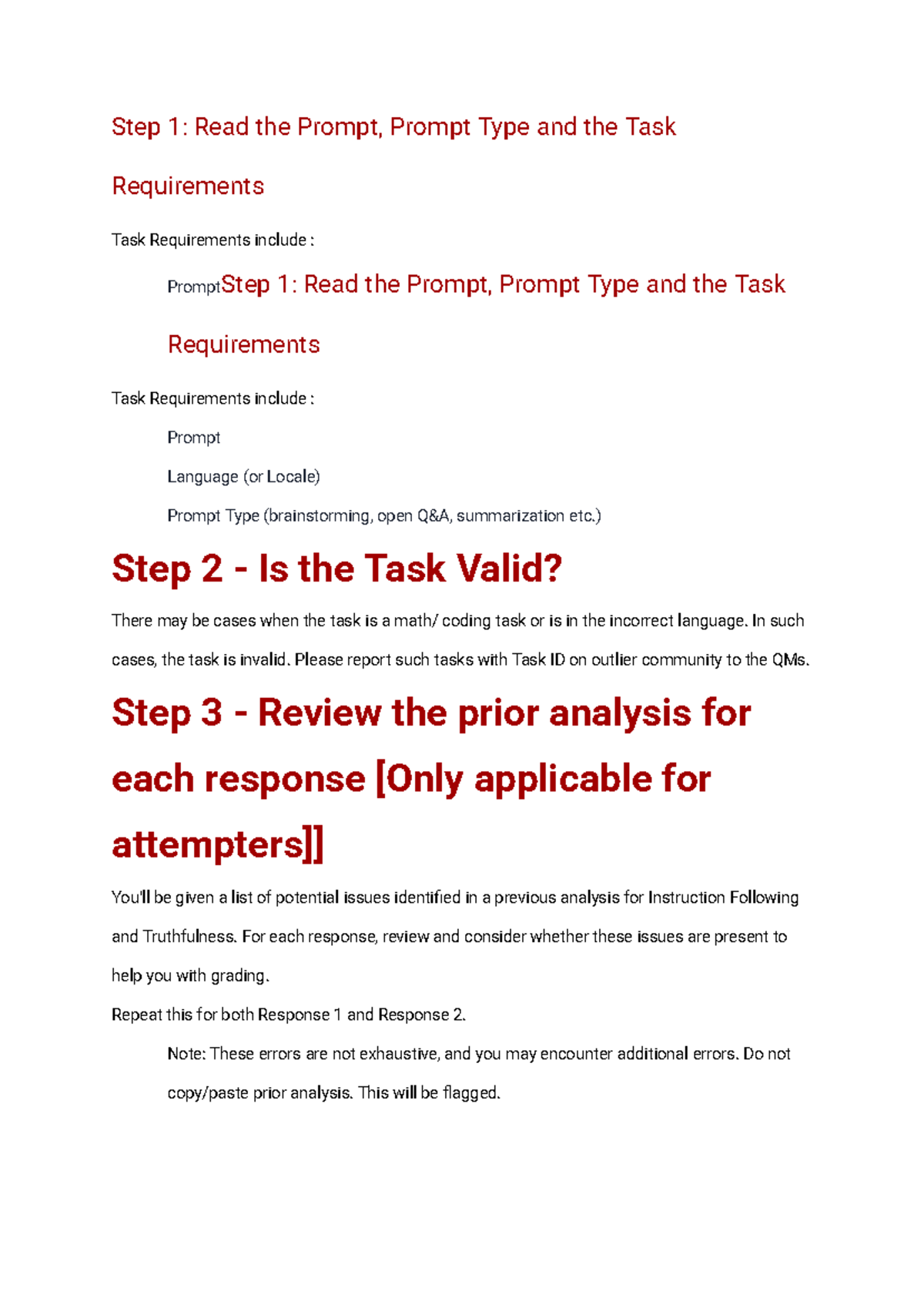 AI Instructions: Task Requirements & Evaluation Guide - Studocu