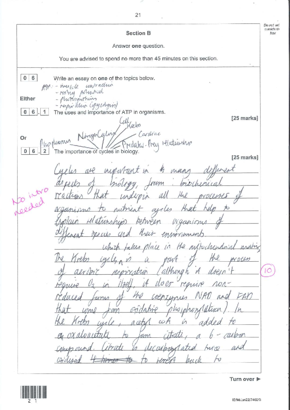AQA A-Level Biology Exam Paper - June 2022 Essay Questions - Studocu