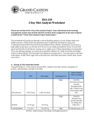 BIO 319 RS Eating Behavior Journal - BIO- Eating Behavior Journal ...