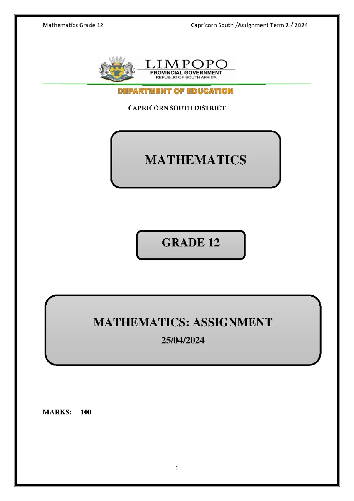 LIFE Skills (PSW) Grade 4 Formal Task Assessment Term 2 - Studocu