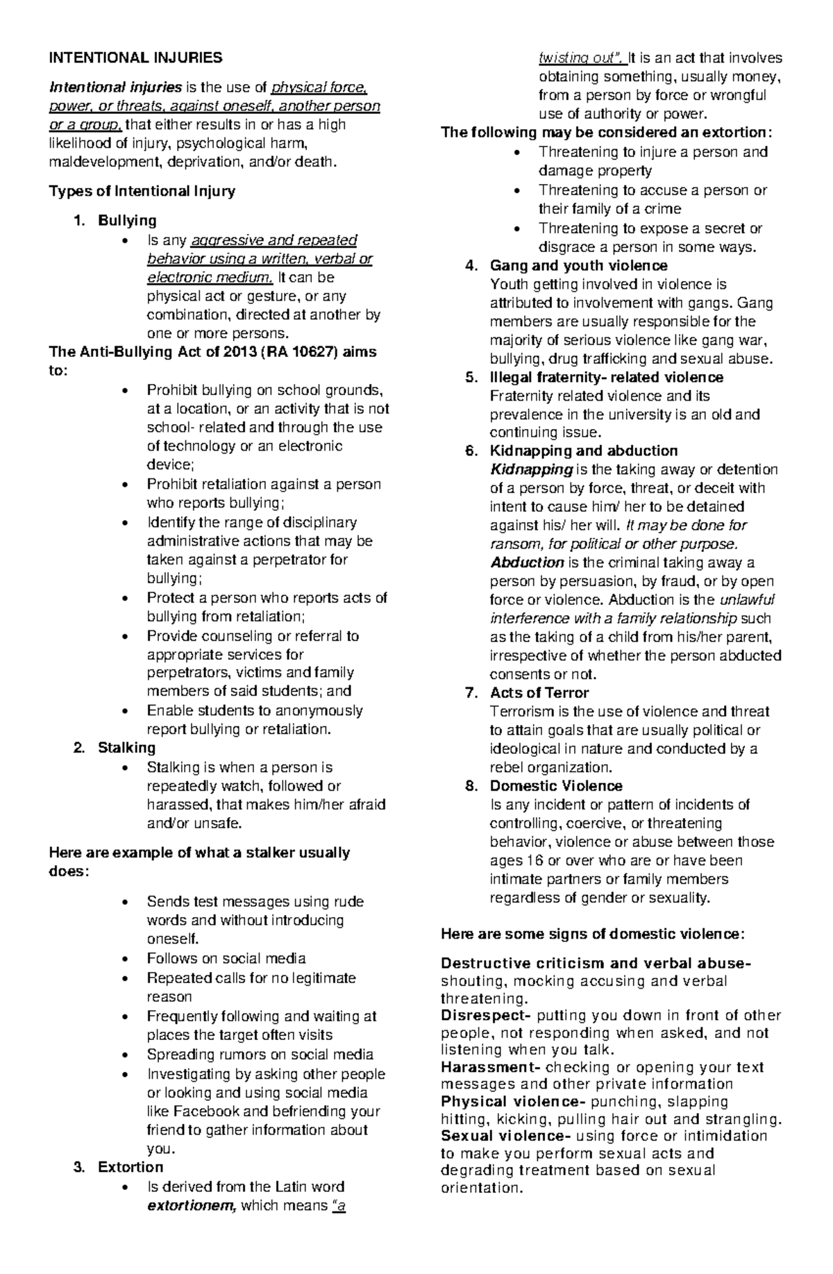 INTENTIONAL INJURIES: Understanding Types and Prevention Strategies ...