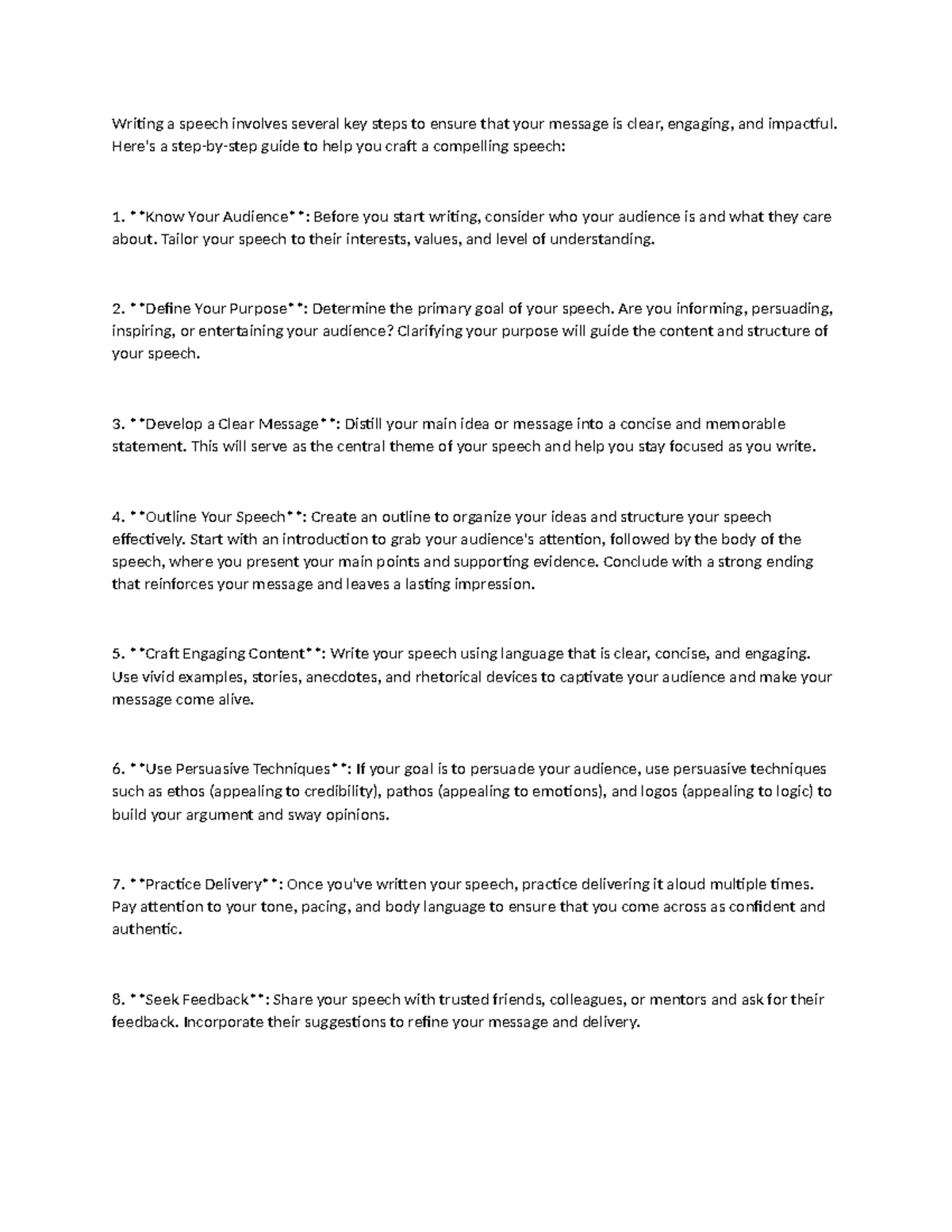 Effective Speech Writing: Key Steps for Clarity and Impact - Studocu