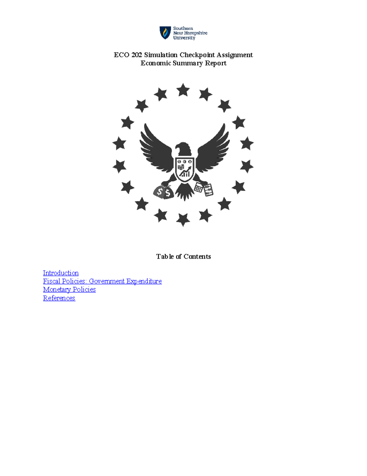ECO 202 Module Three Simulation Checkpoint Assignment - ECO 202 Simulation Checkpoint Assignment ...