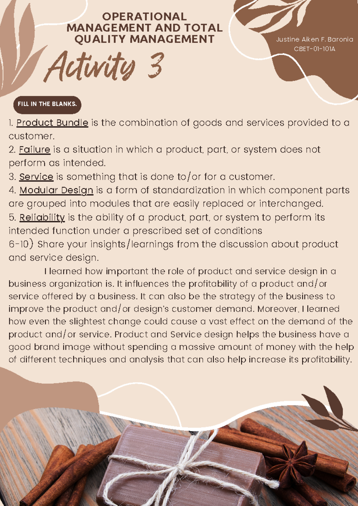 CBME1 Activity 3 - Product Bundle is the combination of goods and ...