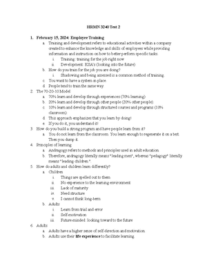 Hr study guide 1 - Summary Human Resource Management - Exam 1 Study ...