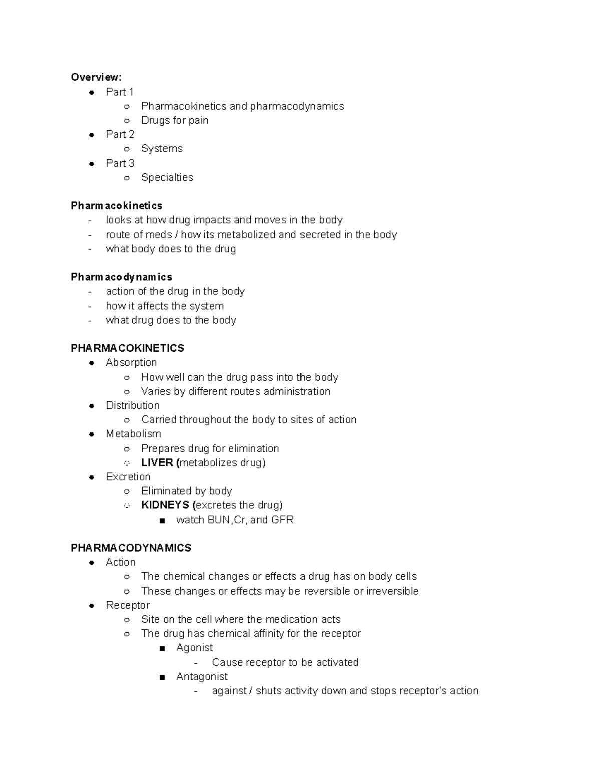 Pharmacology Overview: Pain Management & Cardiovascular Drugs (PHARM ...