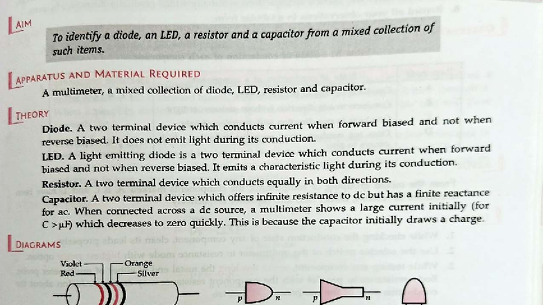 AIM: Identifying Diodes, LEDs, Resistors & Capacitors - Lab Activity ...