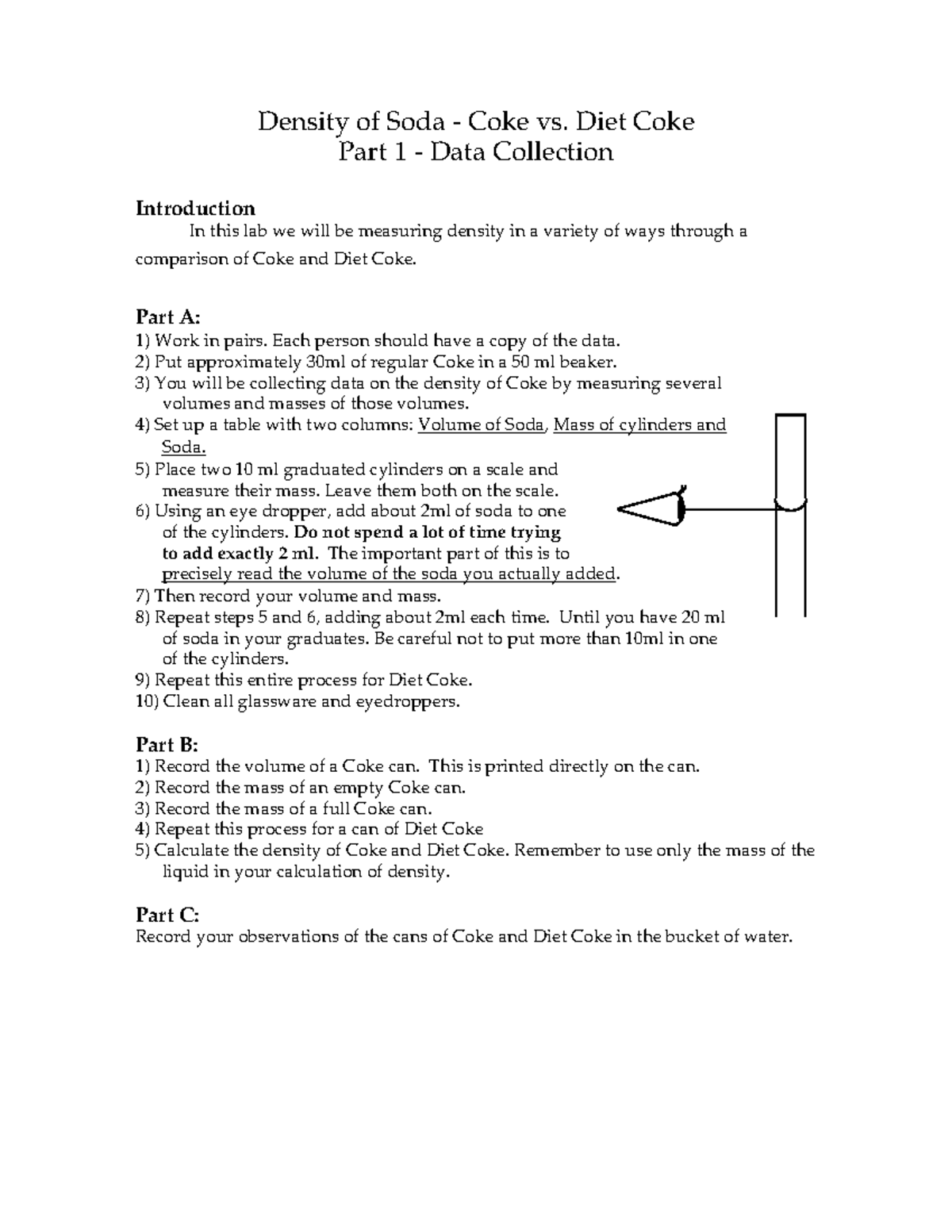 Density of Soda - Diet Coke Part 1 - Data Collection Introduction In ...