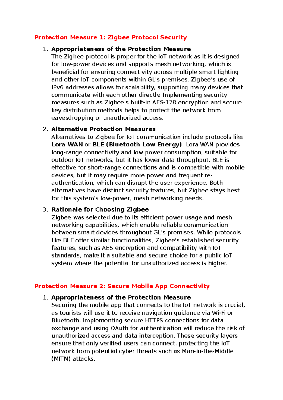 GL AC3 - Security Measures for IoT in Tourist Guide Systems - Studocu