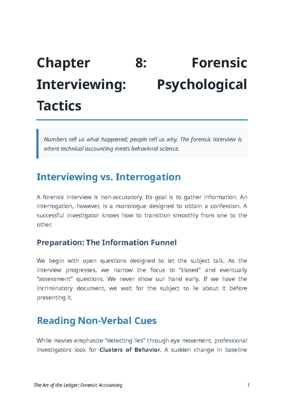 Chapter 8: Forensic Interviewing Tactics in Psychological Analysis ...