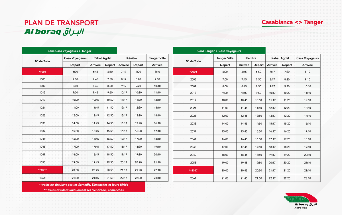 Plan de Transport Al Boraq: Casablanca à Tanger et Rabat - Studocu