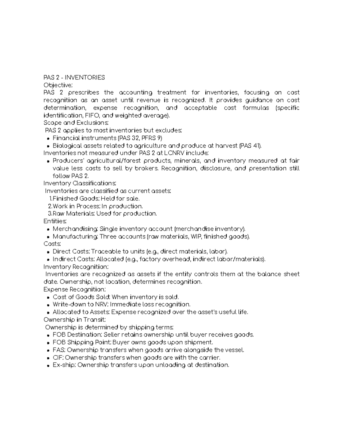 CFAS PAS 2: Comprehensive Guide on Inventories and Asset Measurement ...