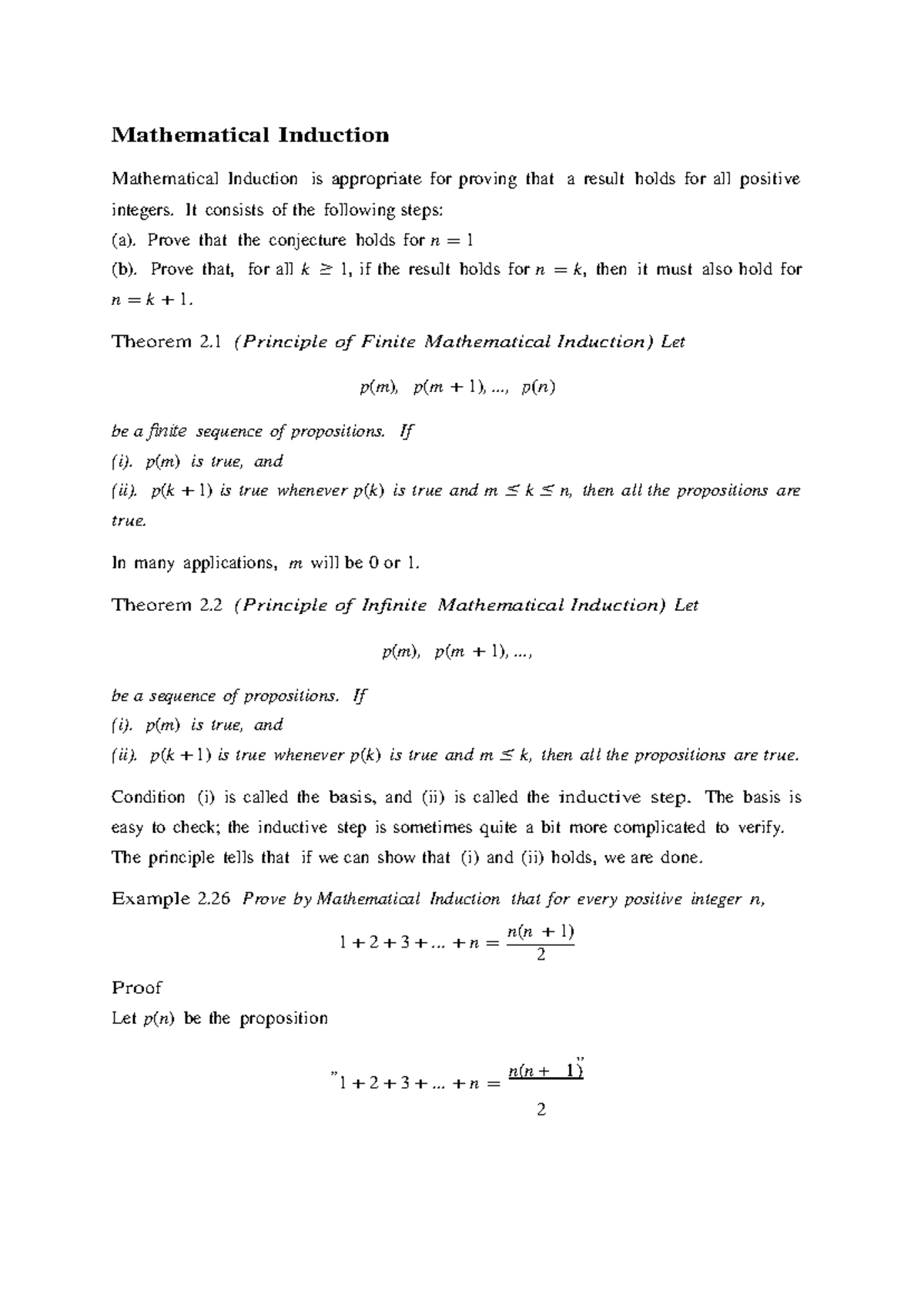 Mathematical Induction-1 - Copy - ” Mathematical Induction Mathematical ...