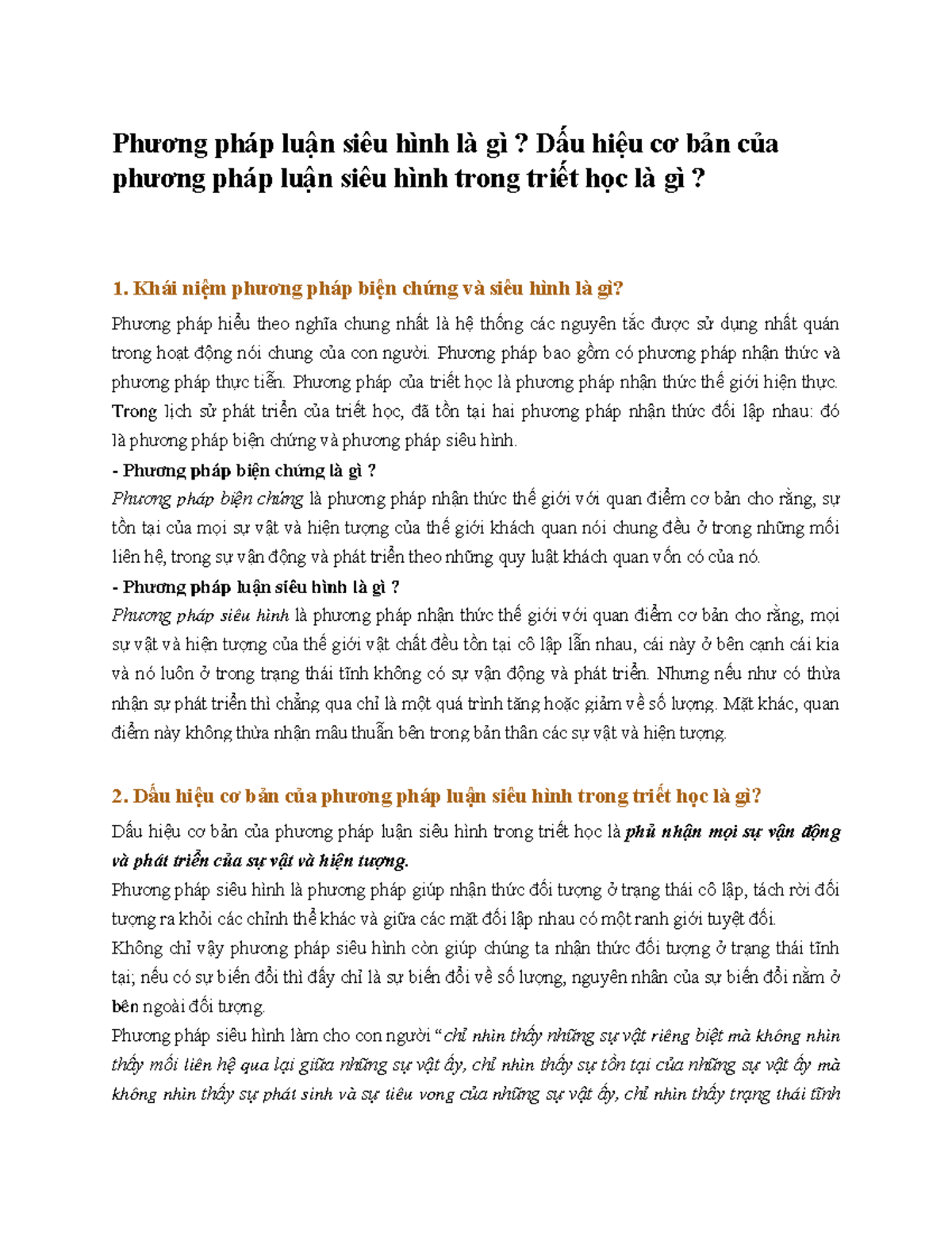 Phuong phap luan sieu hinh la gi dau hieu co ban cua phuong phap luan 157265 - Phương pháp luận ...