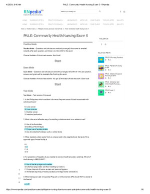 PNLE II Nursing Practice - RNpedia - Home Practice Exams Philippine ...