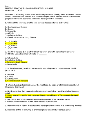 Community health exam 3 - Community Health Exam 3 CH 3 What Is Epidemiology? study of the - Studocu