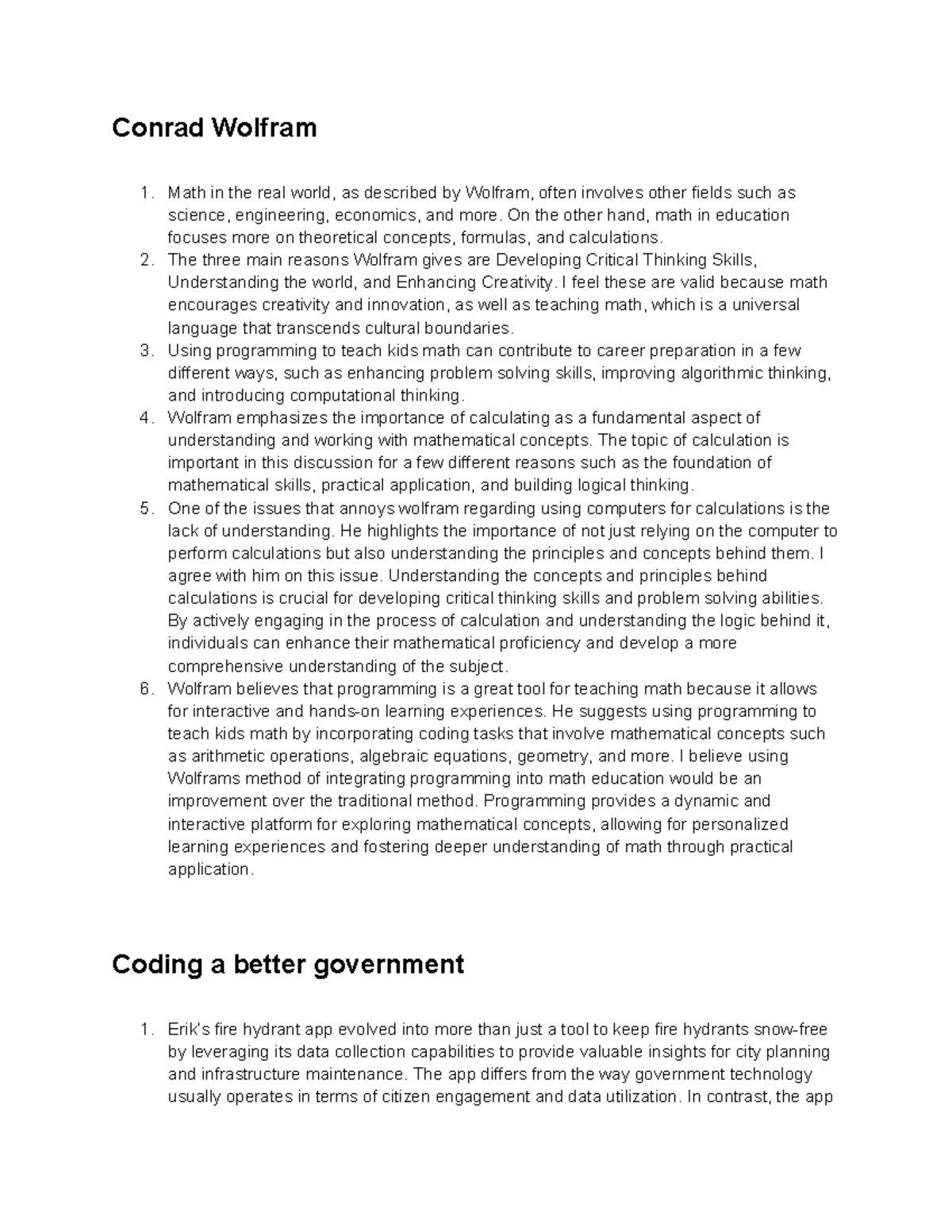Unit 5 lab - purr hsiss - Conrad Wolfram 1. Math in the real world, as ...