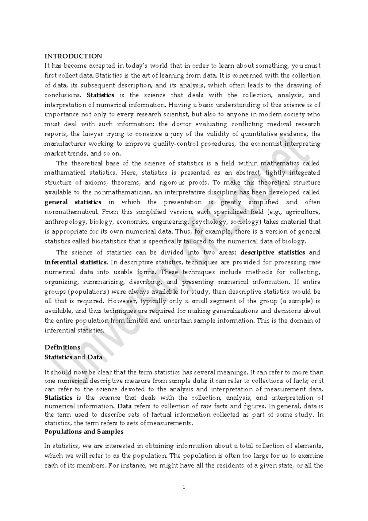 Statistics: An Introduction to Data Collection and Analysis (Lesson 1 ...