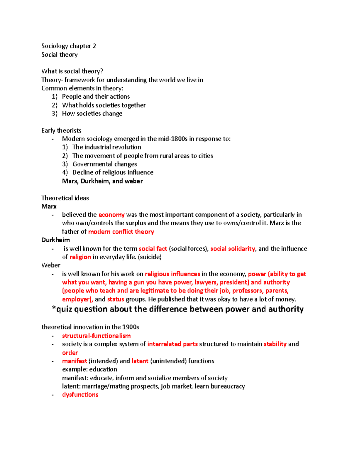 Sociology Chapter 2: Key Concepts and Theorists Explained - Studocu