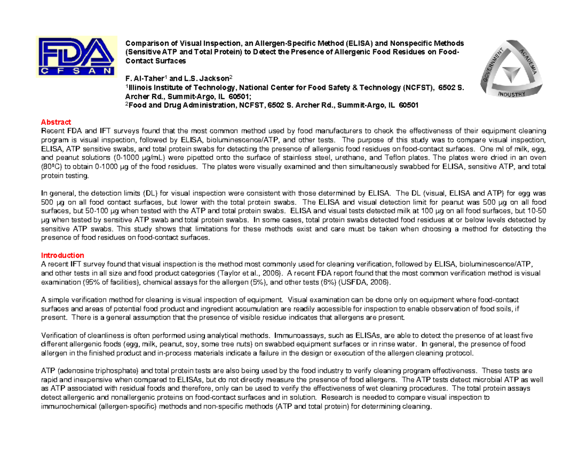 Iafp 2007 poster - Estudio de alérgenos - Comparison of Visual ...